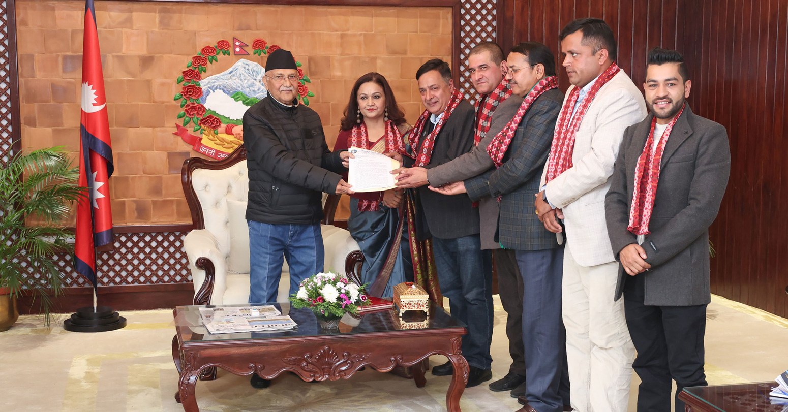 प्रधानमन्त्रीलाई पत्रकार महासंघको सातबुँदे ध्यानाकर्षणपत्र